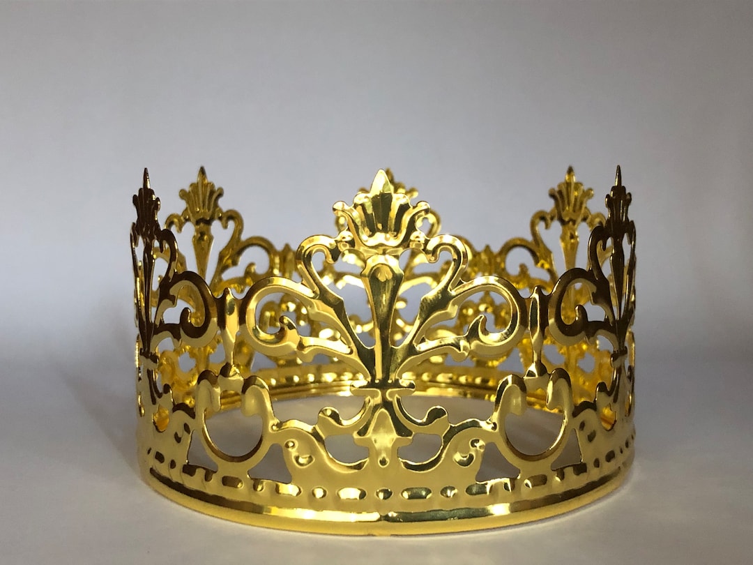 Shiny Metallic Gold Crown Topper, Crown Topper, Gold Crown, Baby ...