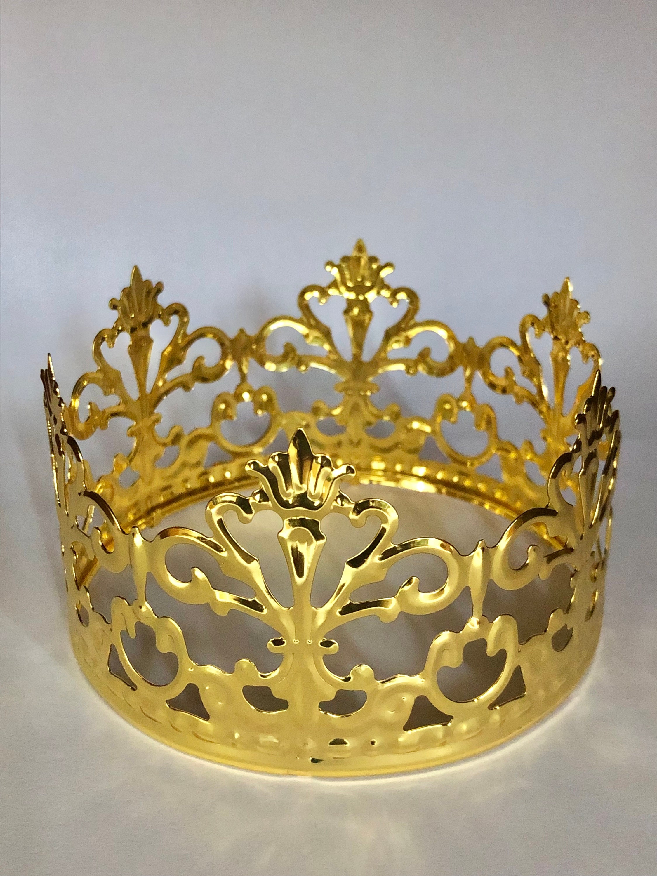 Shiny Metallic Gold Crown Topper, Crown Topper, Gold Crown, Baby ...