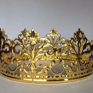 Shiny Metallic Gold Crown Topper, Crown Topper, Gold Crown, Baby ...