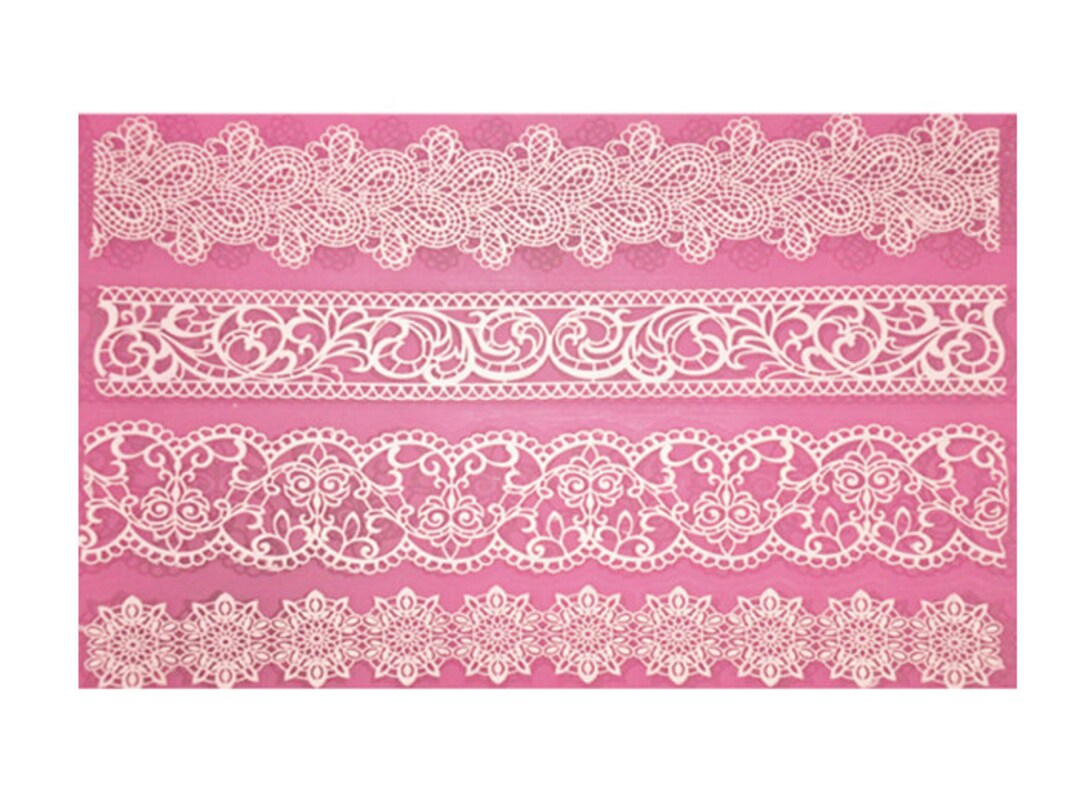 4 Designs Lace Mat, Lace Mat for Cake, Lace Mat, Fondant Lace Mat ...