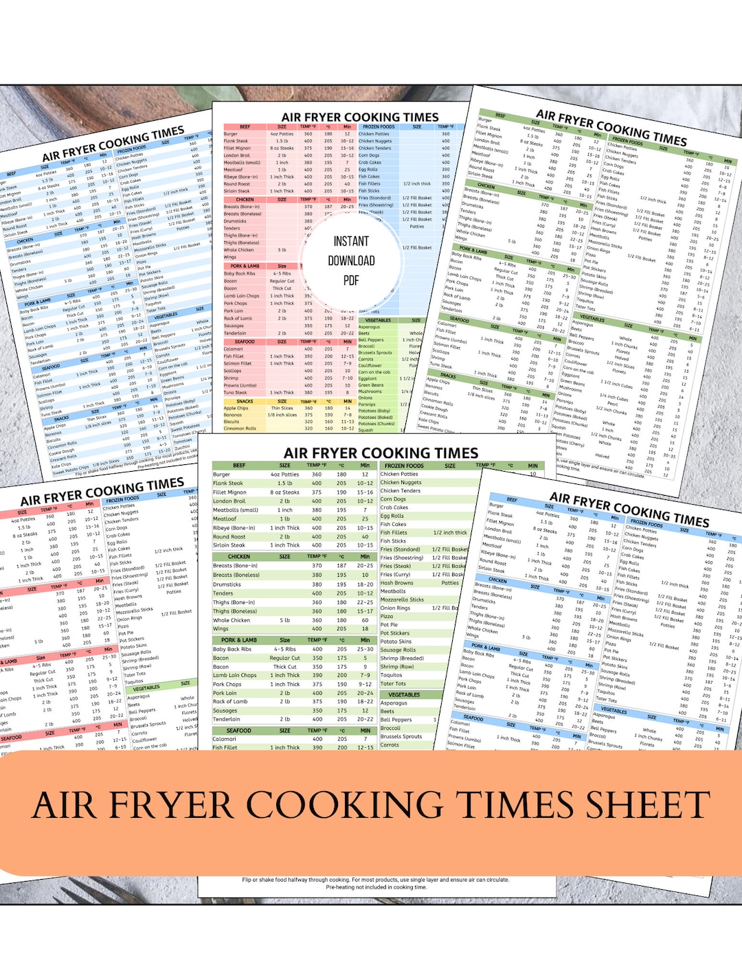 Air Fryer Cooking Time Conversion Chart, Air Fryer Cooking Times ...