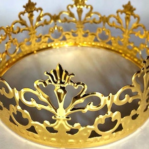 Shiny Metallic Gold Crown Topper, Crown Topper, Gold Crown, Baby ...