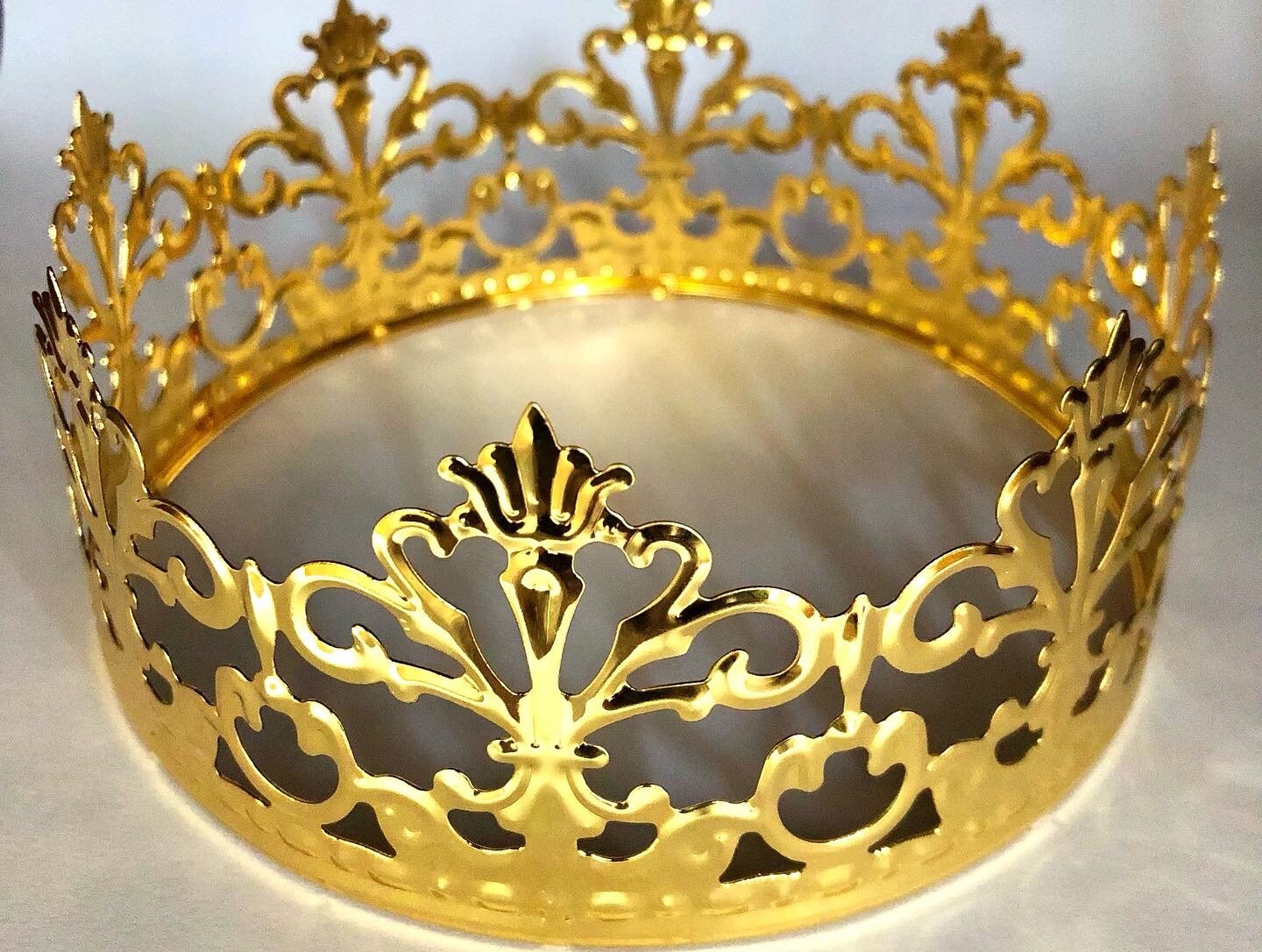 Shiny Metallic Gold Crown Topper, Crown Topper, Gold Crown, Baby ...