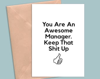 Thank You Manager Card - Etsy