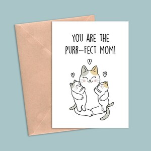 Mom Card, Card for Mom, Cute Cat Pun Card, Mothers Day Card From ...