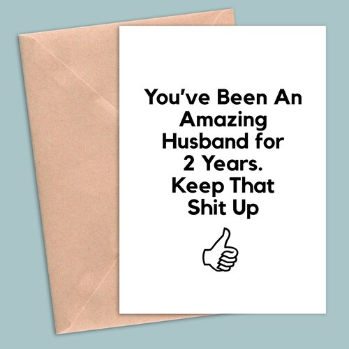 2 Year Anniversary Card for Husband 2nd Anniversary Gift for | Etsy