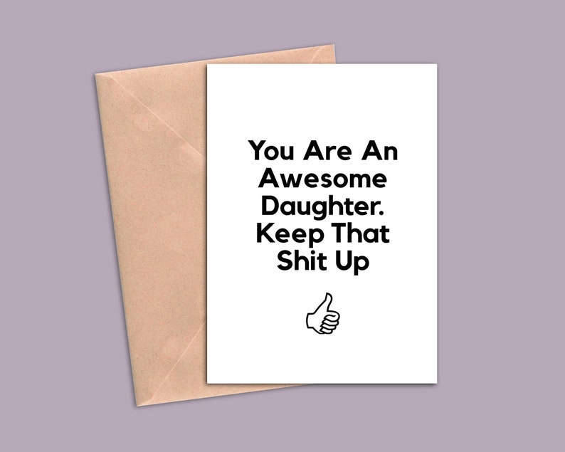 Card for Daughter Daughter Card Daughter Card for Her Funny | Etsy