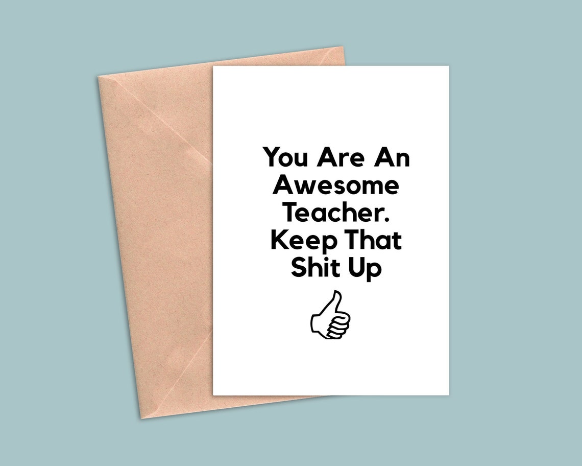 Funny Teacher Greeting Card Teacher Birthday Card Teacher - Etsy