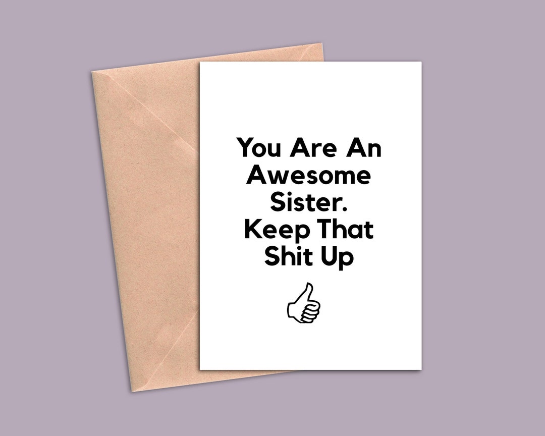 Card for Sister, Sister Card, Funny Sister Card - Etsy