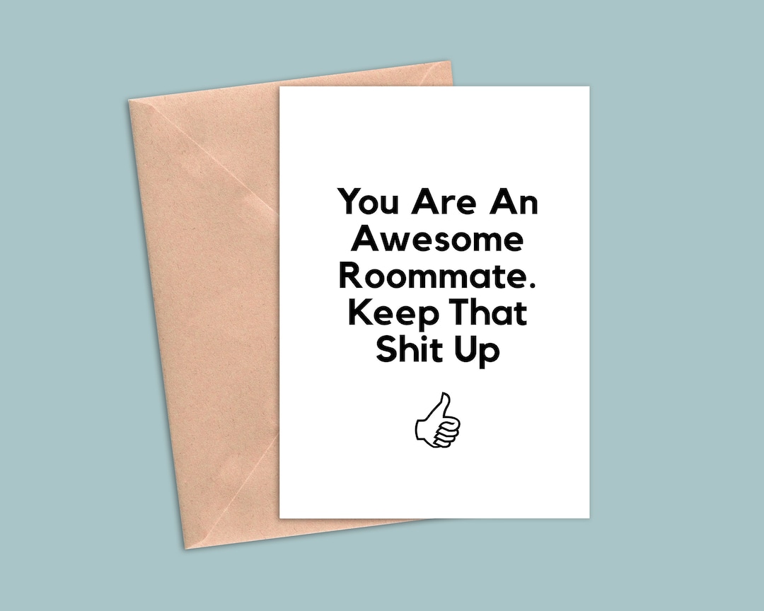 Funny Roommate Greeting Card, Roommate Birthday Card, Roommate Gift for ...