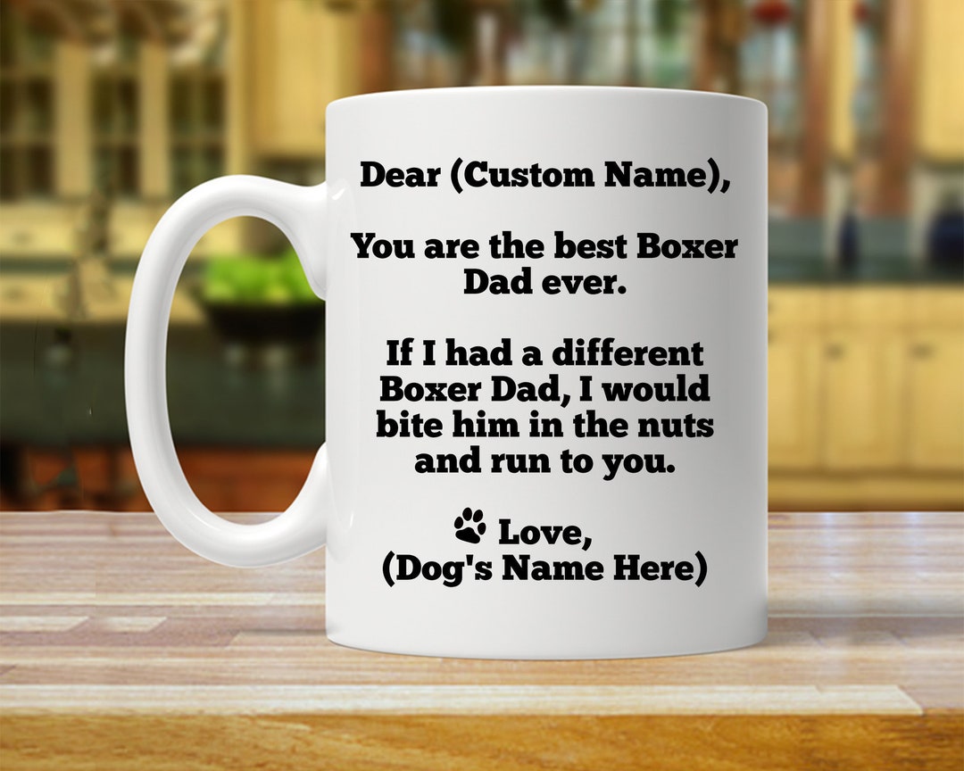 Boxer Dog Dad, Boxer Gift, Personalized Boxer Gift, Custom Boxer Gift ...