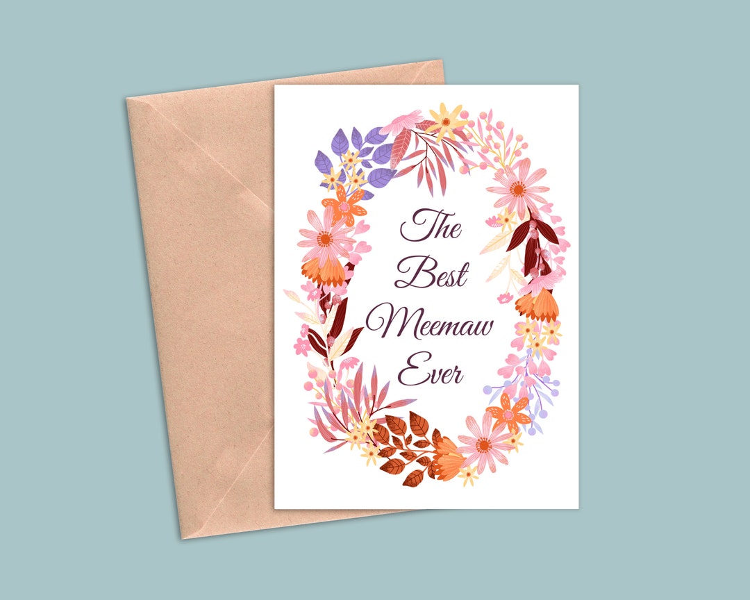 Card for Meemaw Birthday Card for Meemaw Flower Card for - Etsy