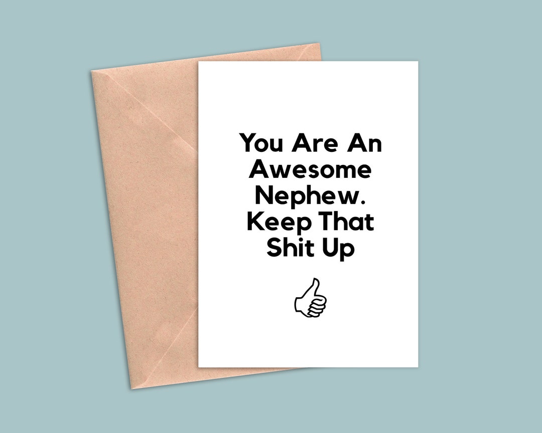 Funny Nephew Greeting Card, Nephew Birthday Card, Nephew Gift for Men ...