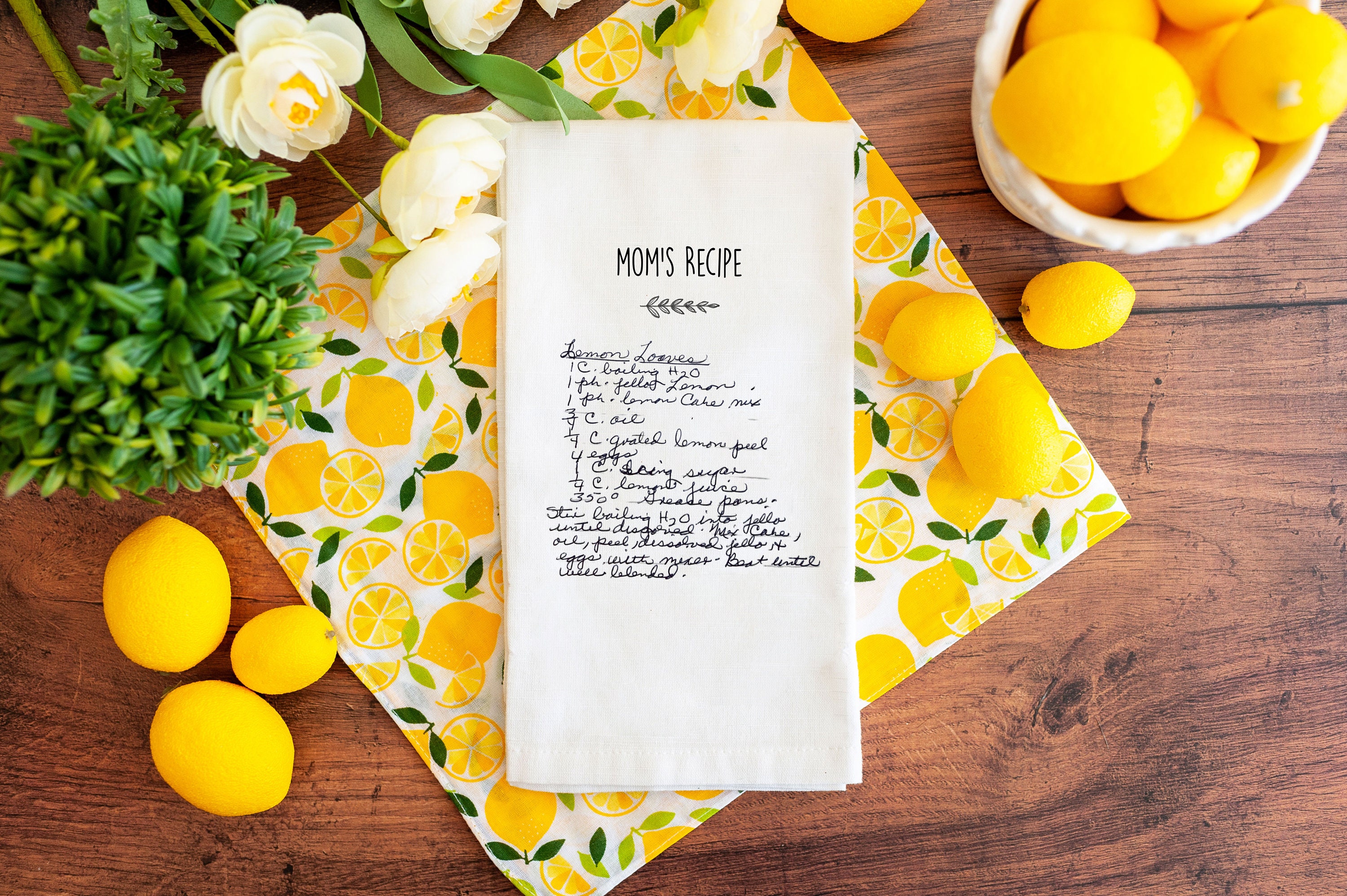 Handwritten Recipe Tea Towel, Personalized Gift for Mom, Gift for Mom ...