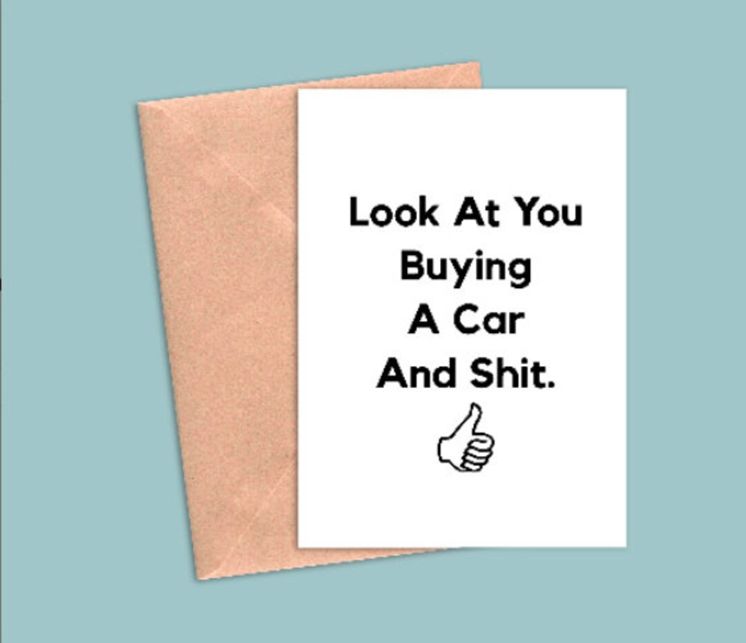 New Car Gift for Him Her, New Car Greeting Card, New Car Gift, Car ...