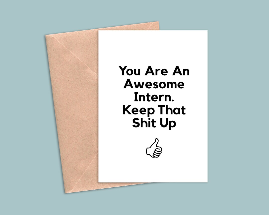 Funny Intern Greeting Card, Intern Birthday Card, Intern Gift for Men ...