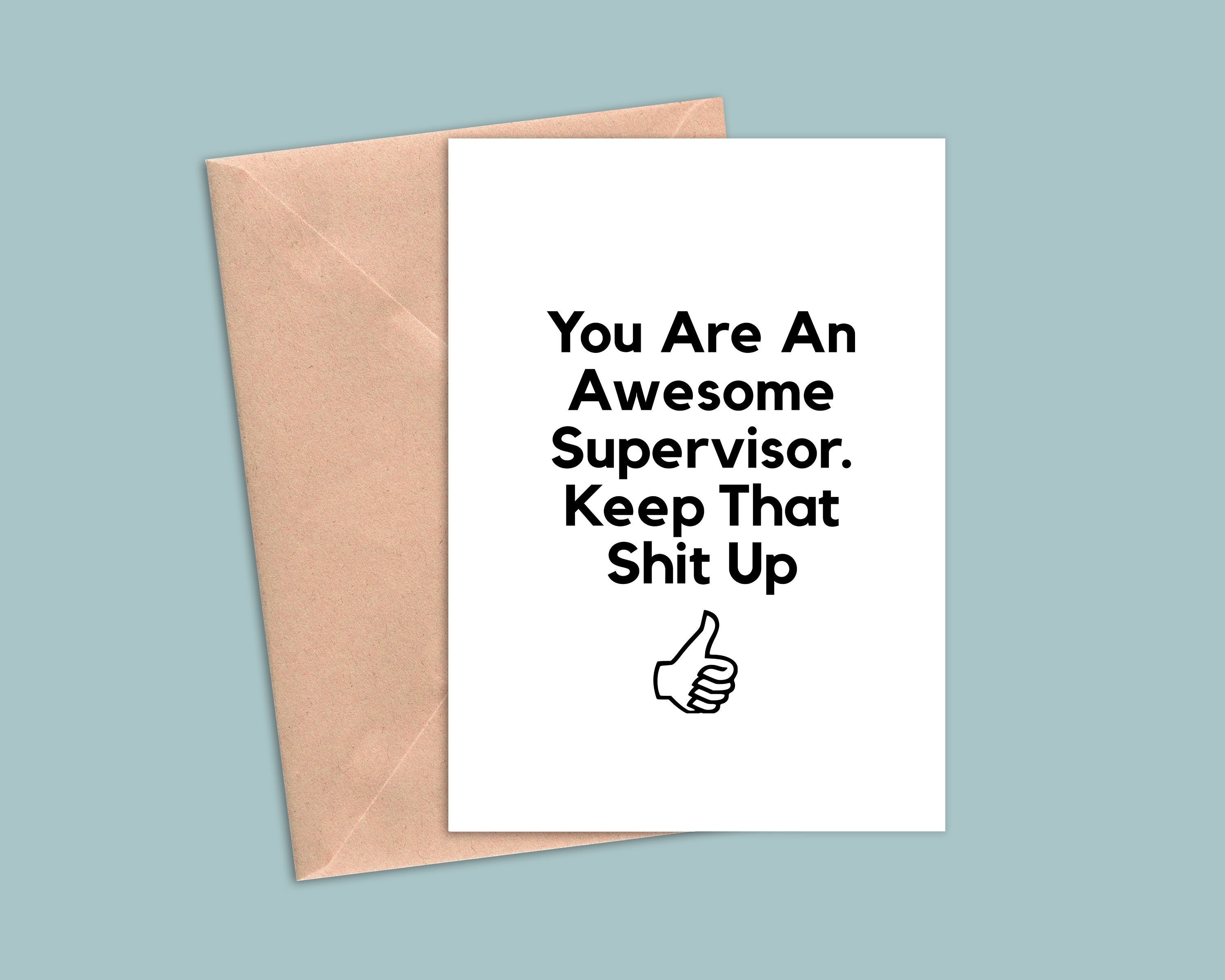 Funny supervisor greeting card supervisor birthday card | Etsy