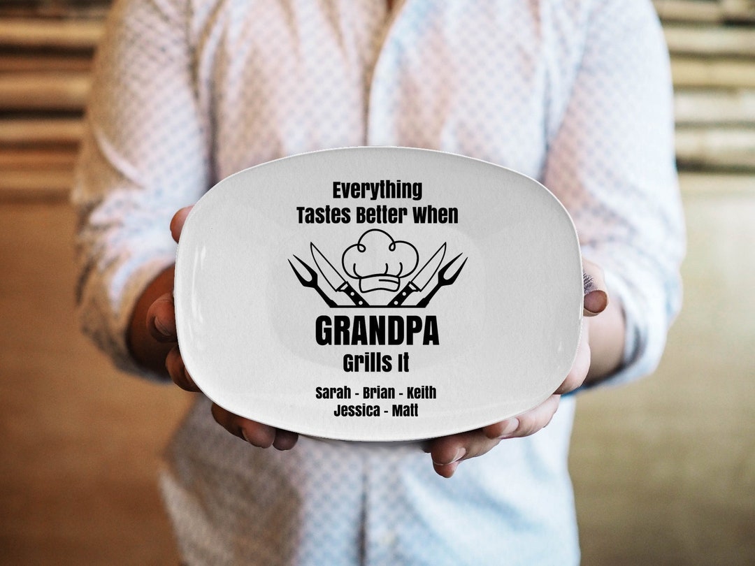 Personalized Grandpa Grilling Platter, Custom BBQ Plate - Etsy