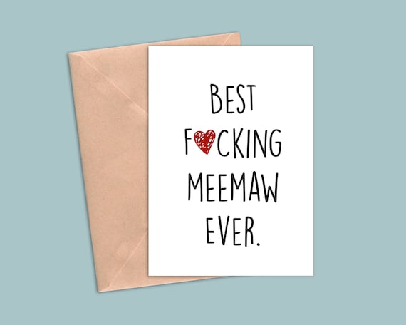 Funny card for meemaw best meemaw ever meemaw birthday card | Etsy