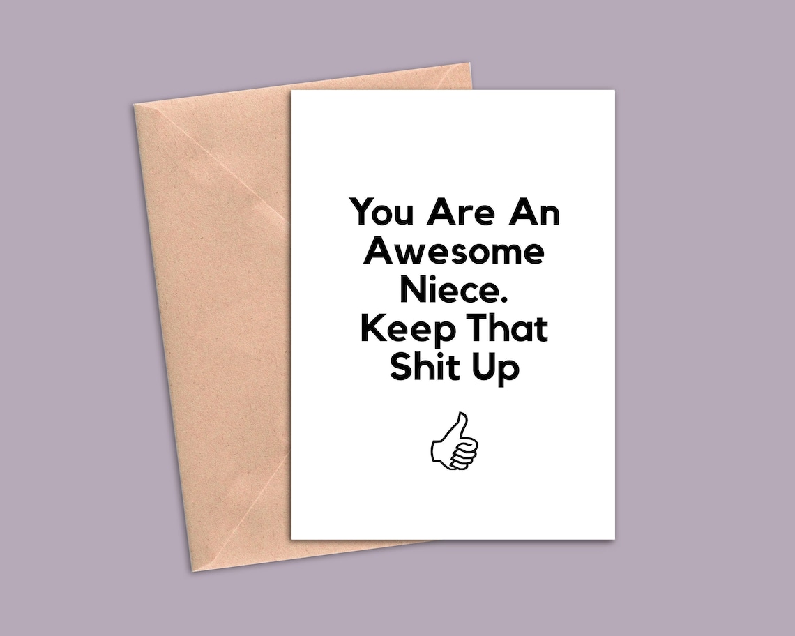 Funny Niece Greeting Card Niece Birthday Card Niece Gift | Etsy