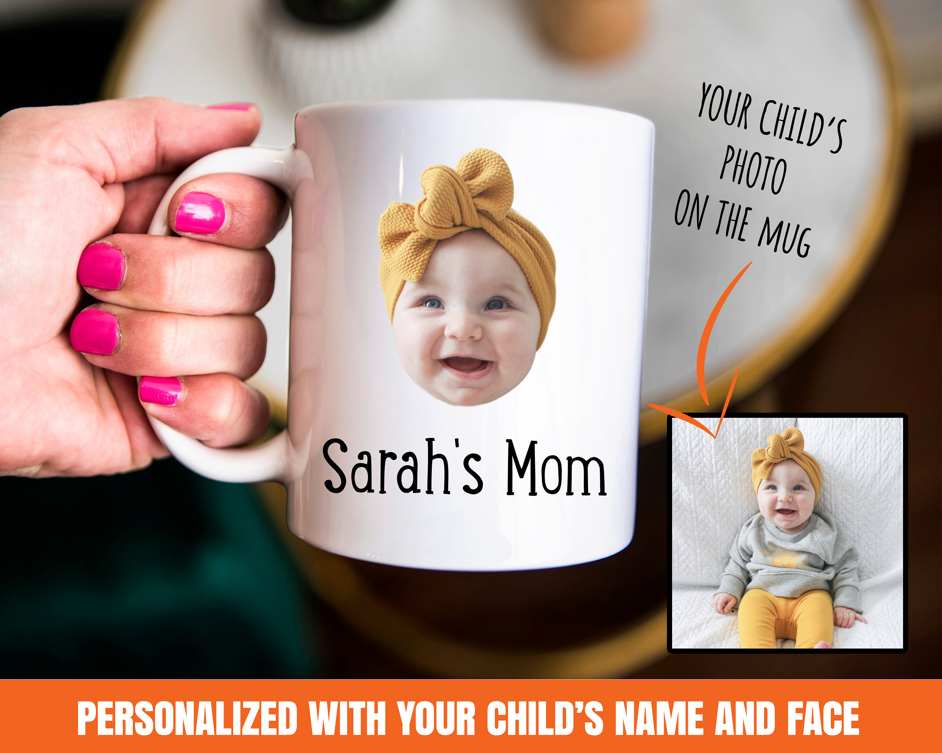 Baby Photo Gift, Baby Photo Mug, Custom Child Mug, Personalized Photo ...