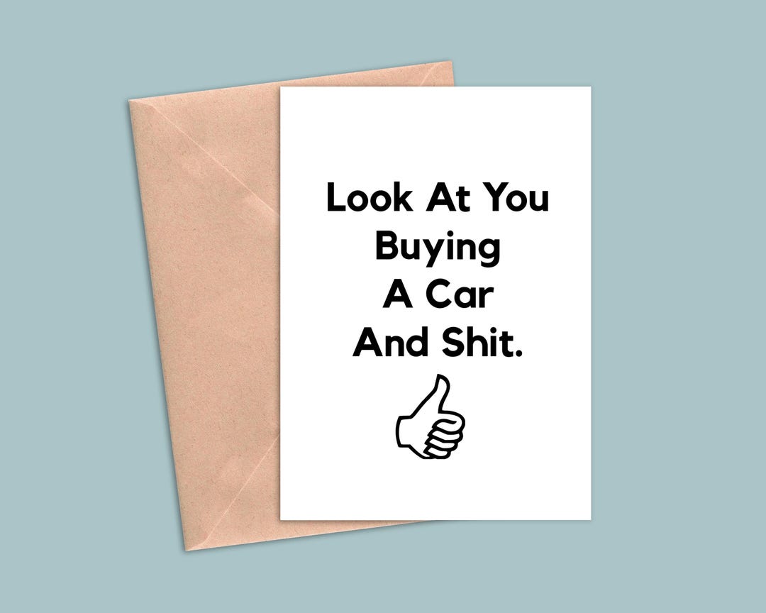 New Car Gift for Him Her, New Car Greeting Card, New Car Gift, Car ...