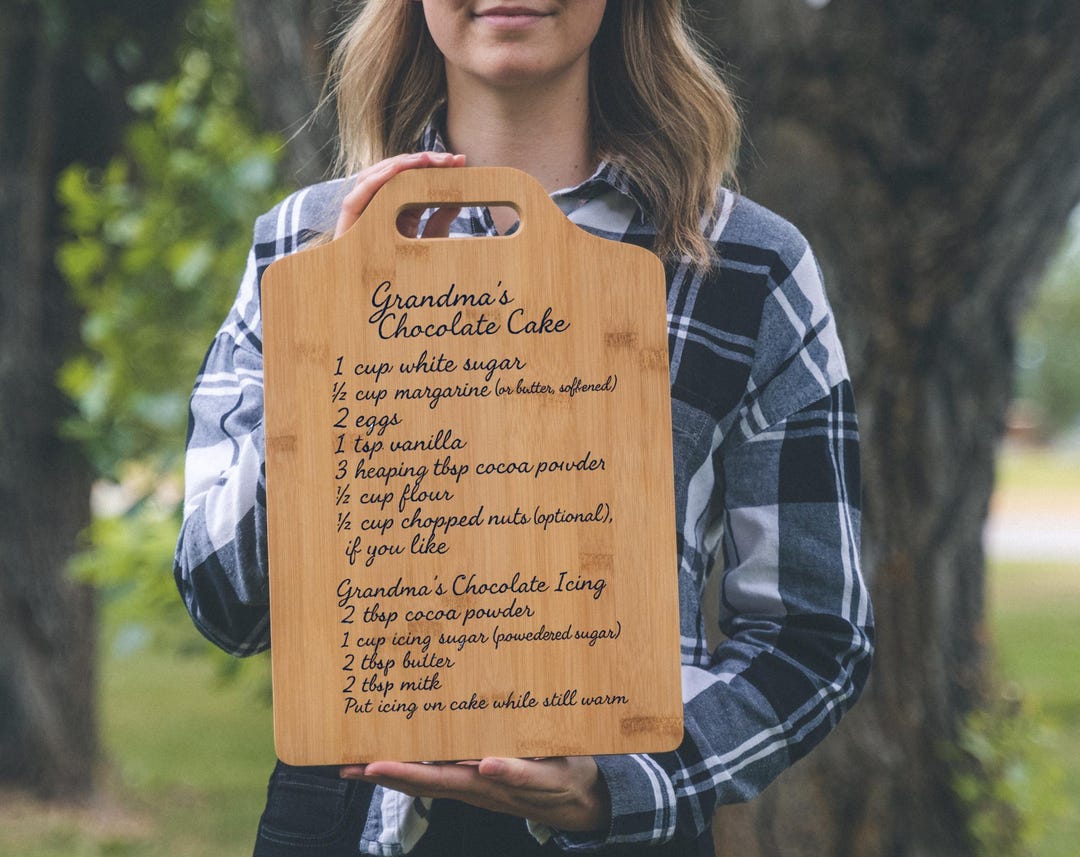 Personalized Handwriting Recipe Chopping Board – Engraved Keepsake Gift ...