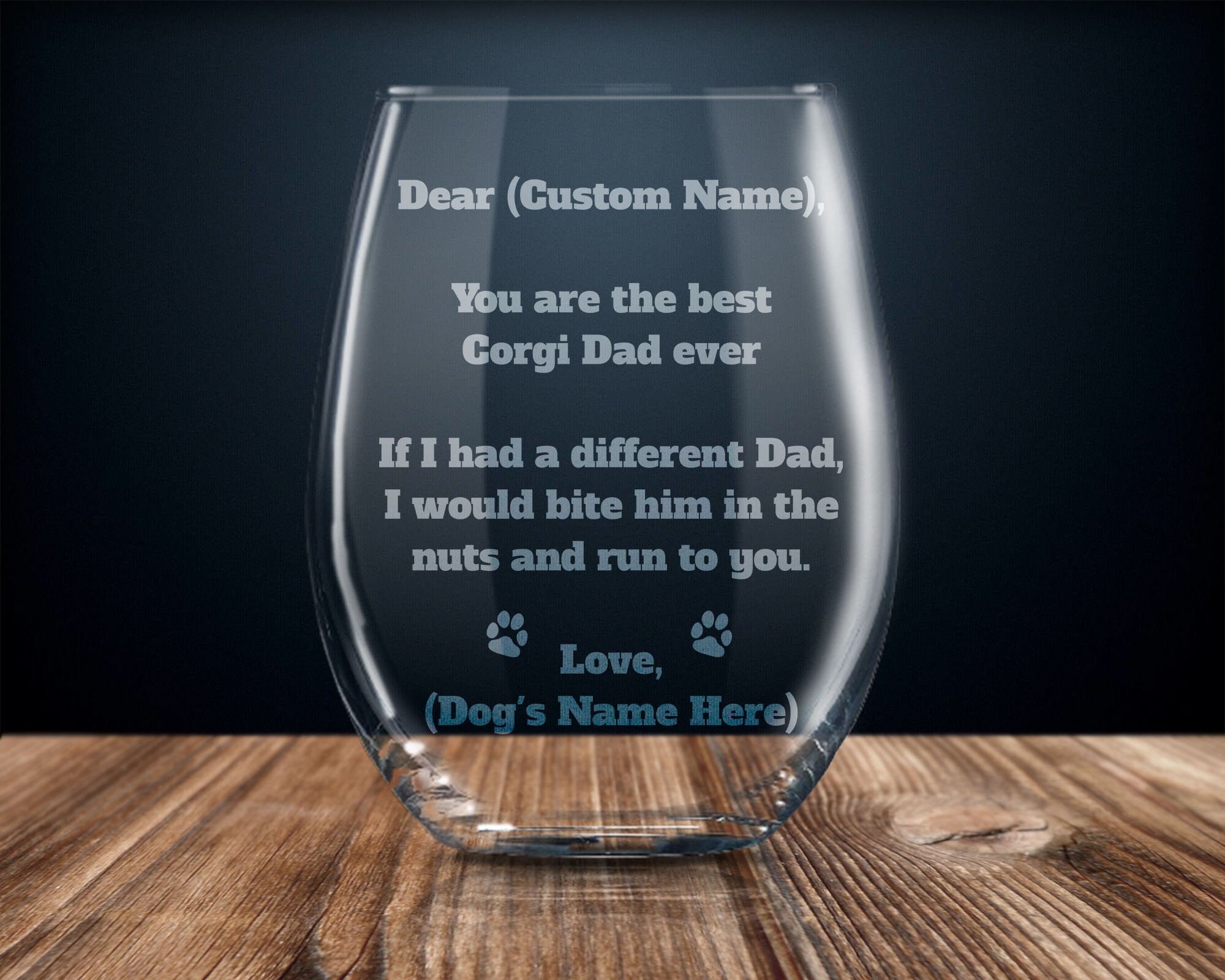 Corgi gift for men corgi wine glass corgi gift for him | Etsy