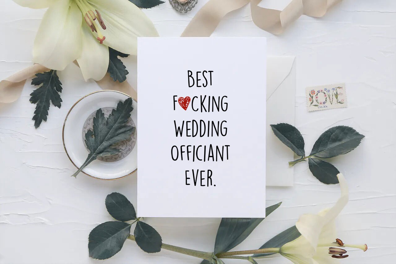 Card for wedding officiantwedding officiant card funny | Etsy