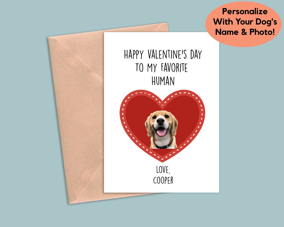 Personalized Dog Valentines Day Card, Dog Valentines Day Card for Her ...