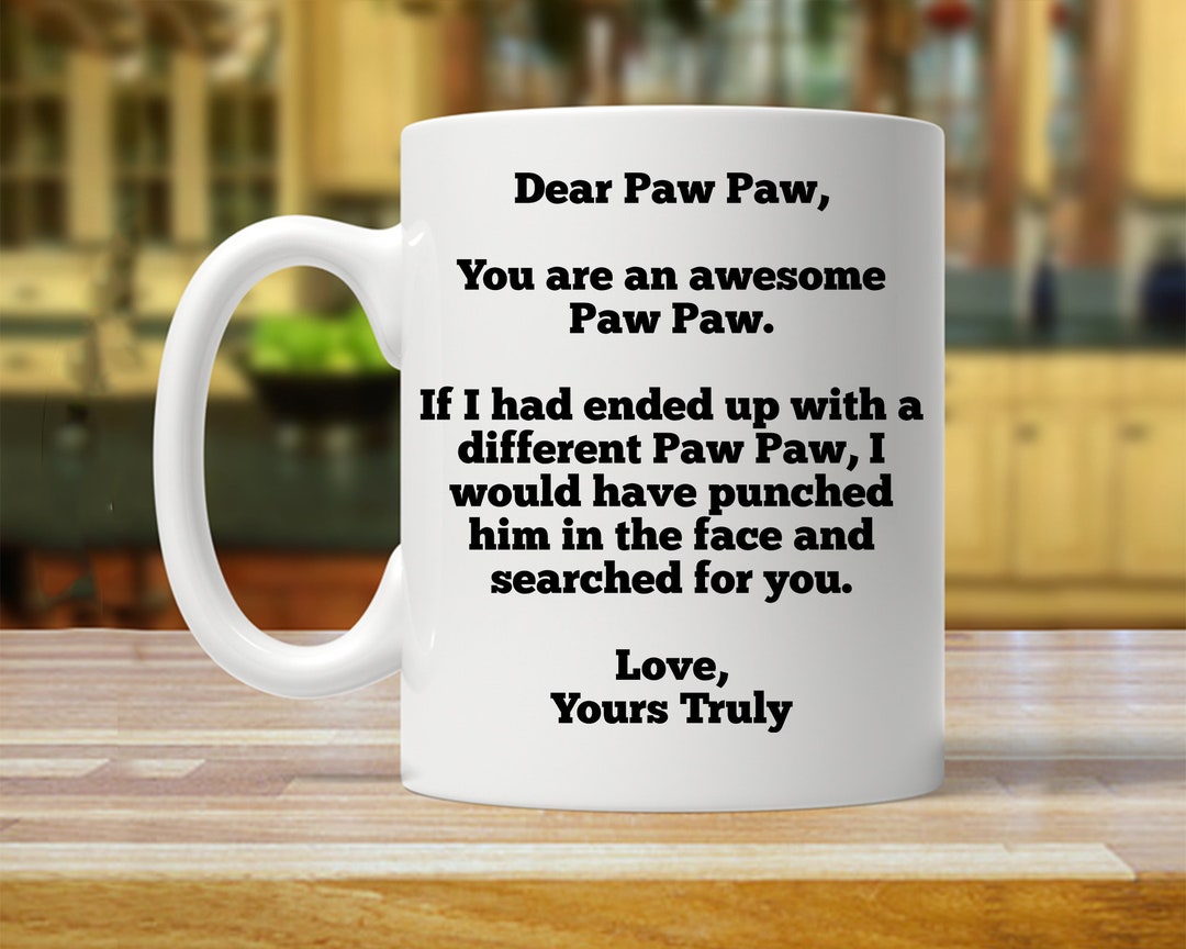 Gift for Paw Paw, Personalized Paw Paw Gift, Custom Paw Paw Mug, Funny ...