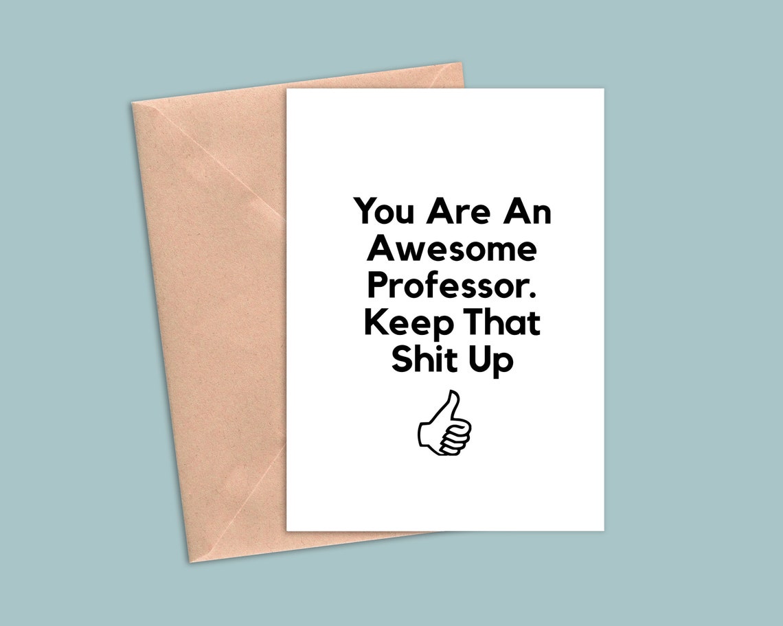 Funny Professor Greeting Card Professor Birthday Card | Etsy
