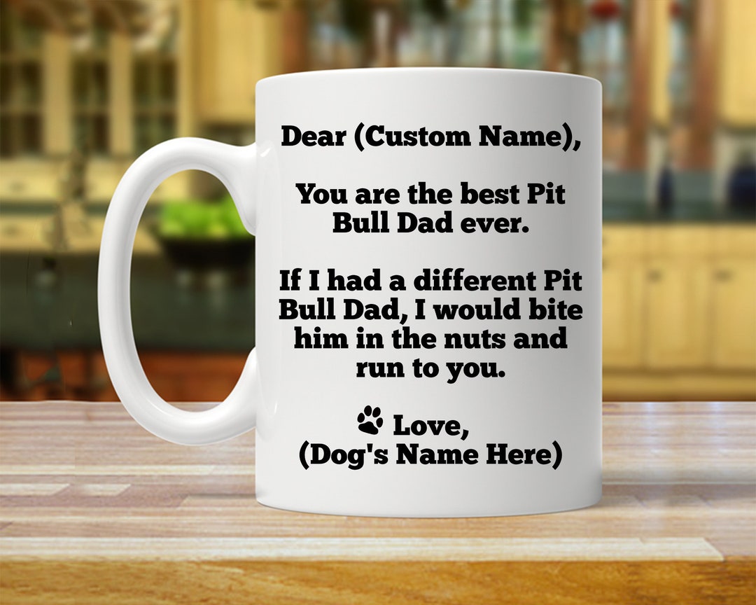 Pit Bull Dad, Pit Bull Gift, Personalized Pit Bull Gift, Custom Pit ...