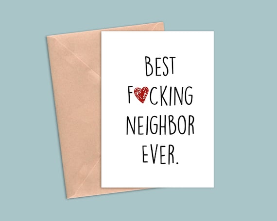 Funny Card for Neighbor Neighbor Card Neighbor Thank You - Etsy