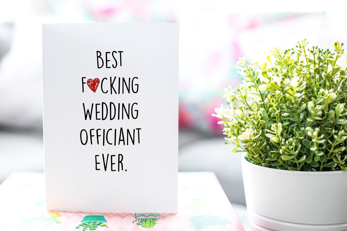 Card for wedding officiantwedding officiant card funny | Etsy