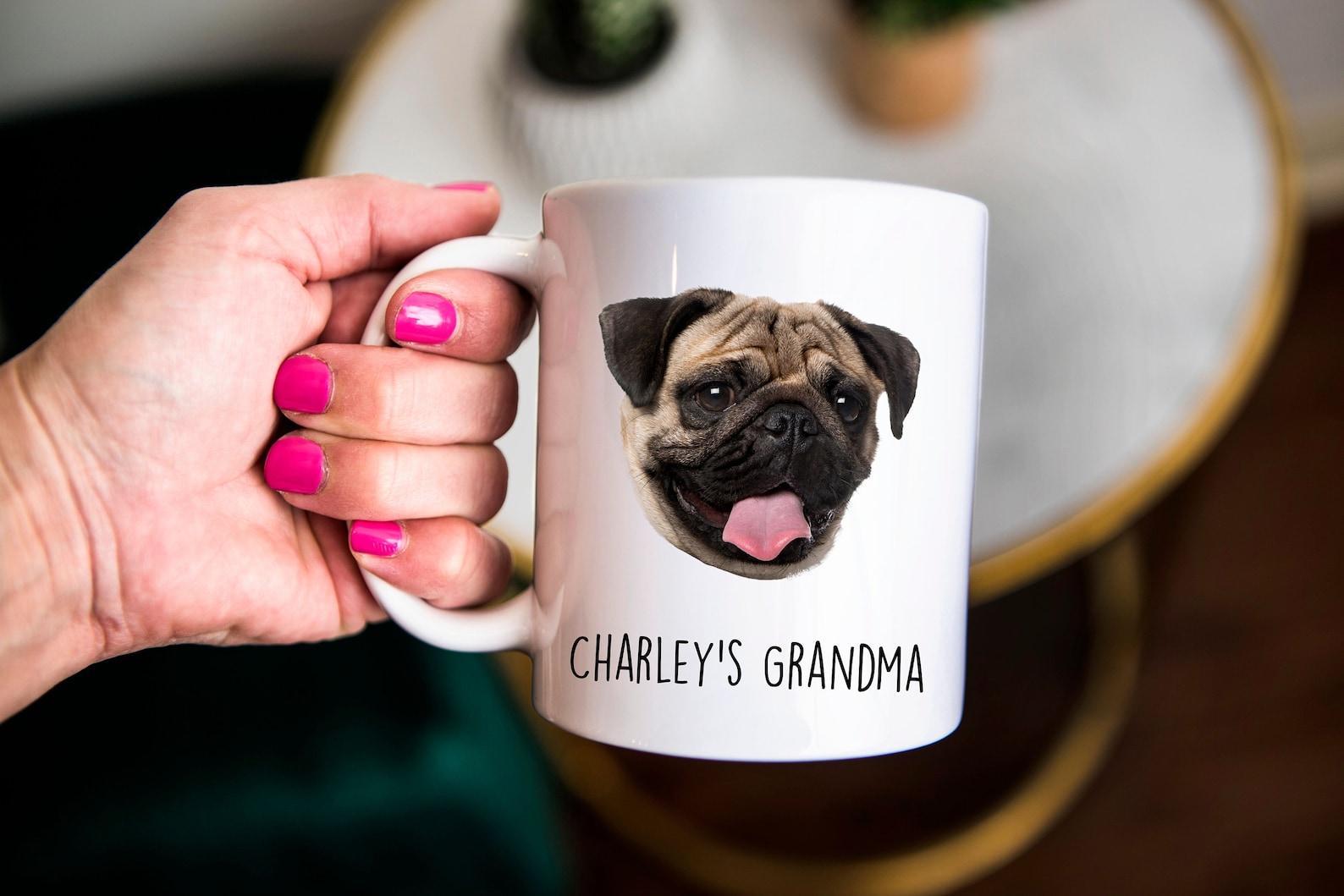Personalized pug gift pug grandma pug mug custom pug gift | Etsy