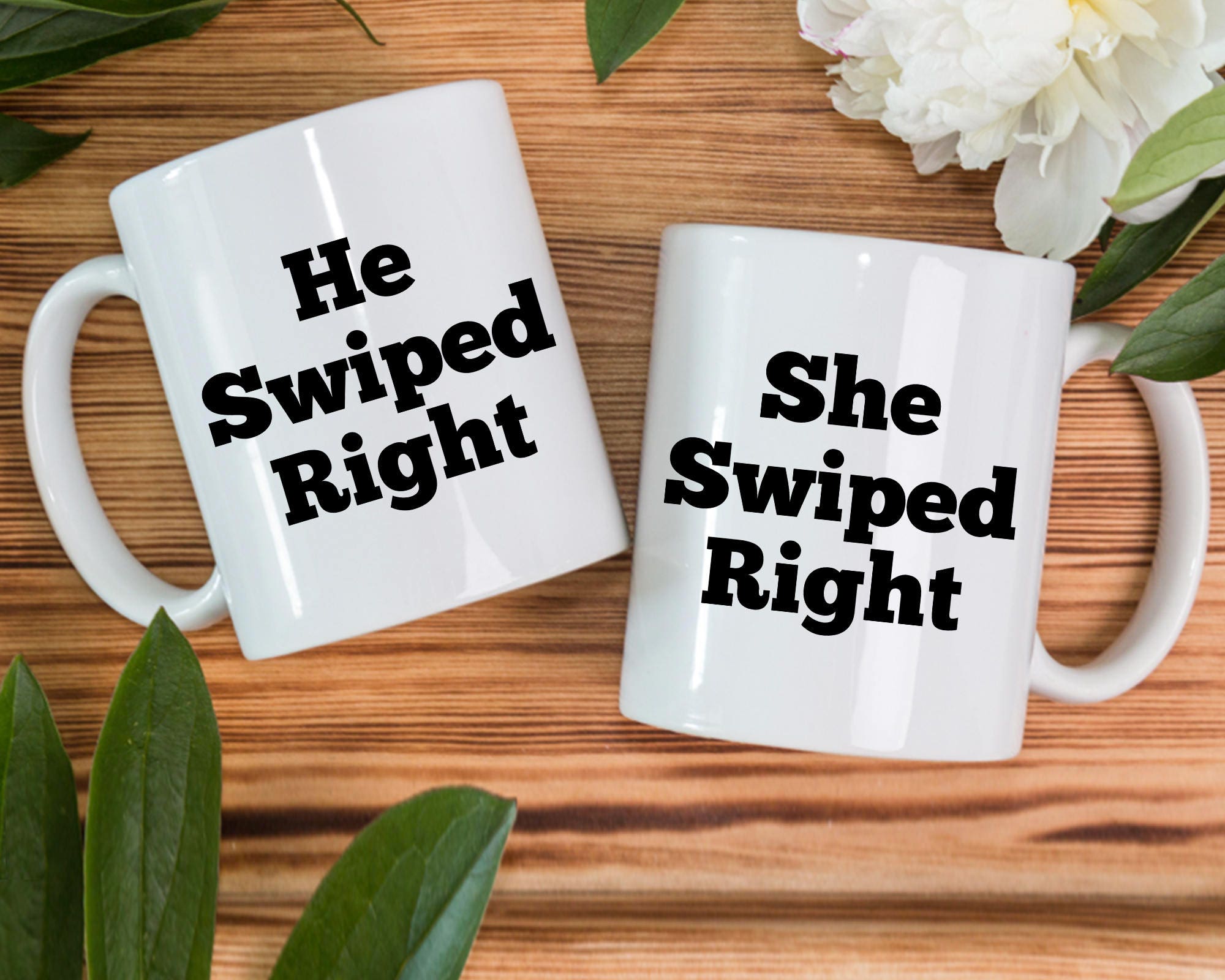 Swiped Right Mug Funny Couples Mugs His and Her Mugs | Etsy