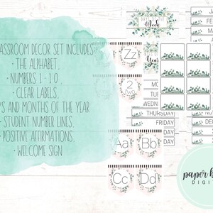 Modern Farmhouse Theme Classroom Decor Set, Number Line Printable ...