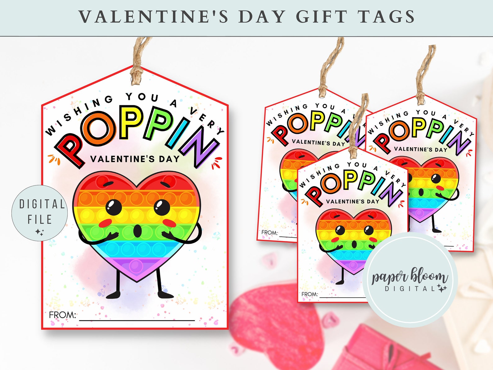 Poppin Valentine's Day Gift | Pop It Valentines Friendship Card ...