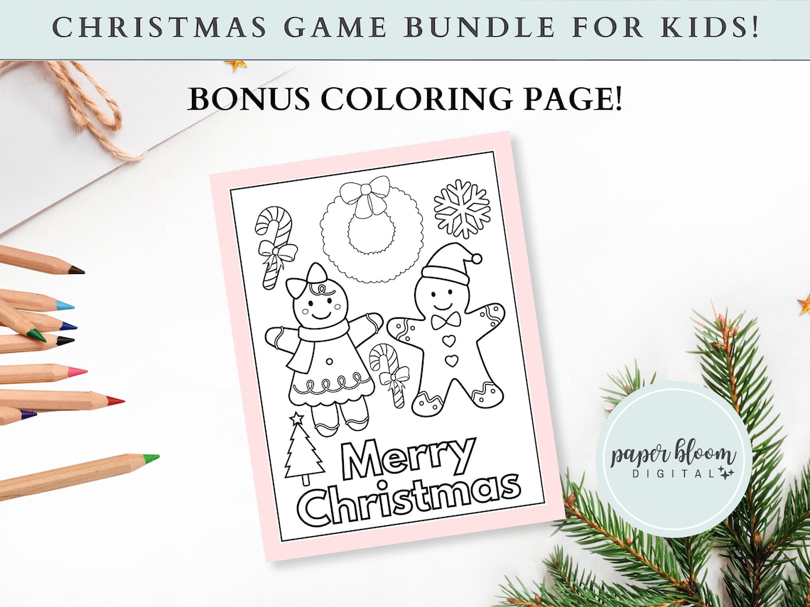 Christmas Games Printable Bundle for Kids | Christmas Worksheets ...