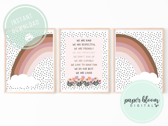 Positive Affirmation Neutral Colors Set of 3 Posters Modern - Etsy