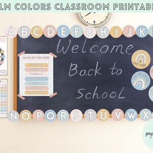 Modern Calm Colors Theme Classroom Decor Set Printable Labels - Etsy
