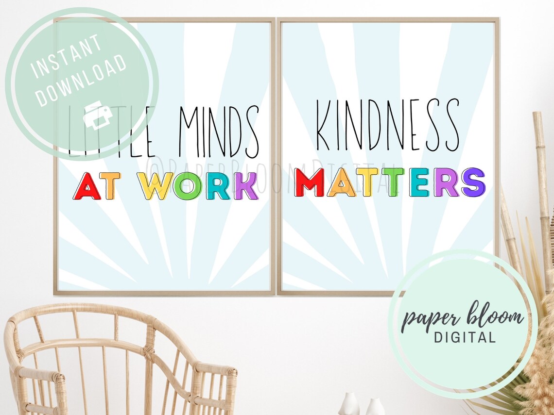 Growth Mindset Rainbow Classroom Posters | Little Minds at Work Wall ...