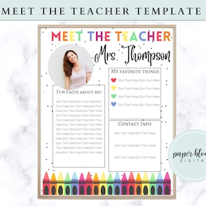 Meet the Teacher Editable Template | Personalized Template for Back to ...