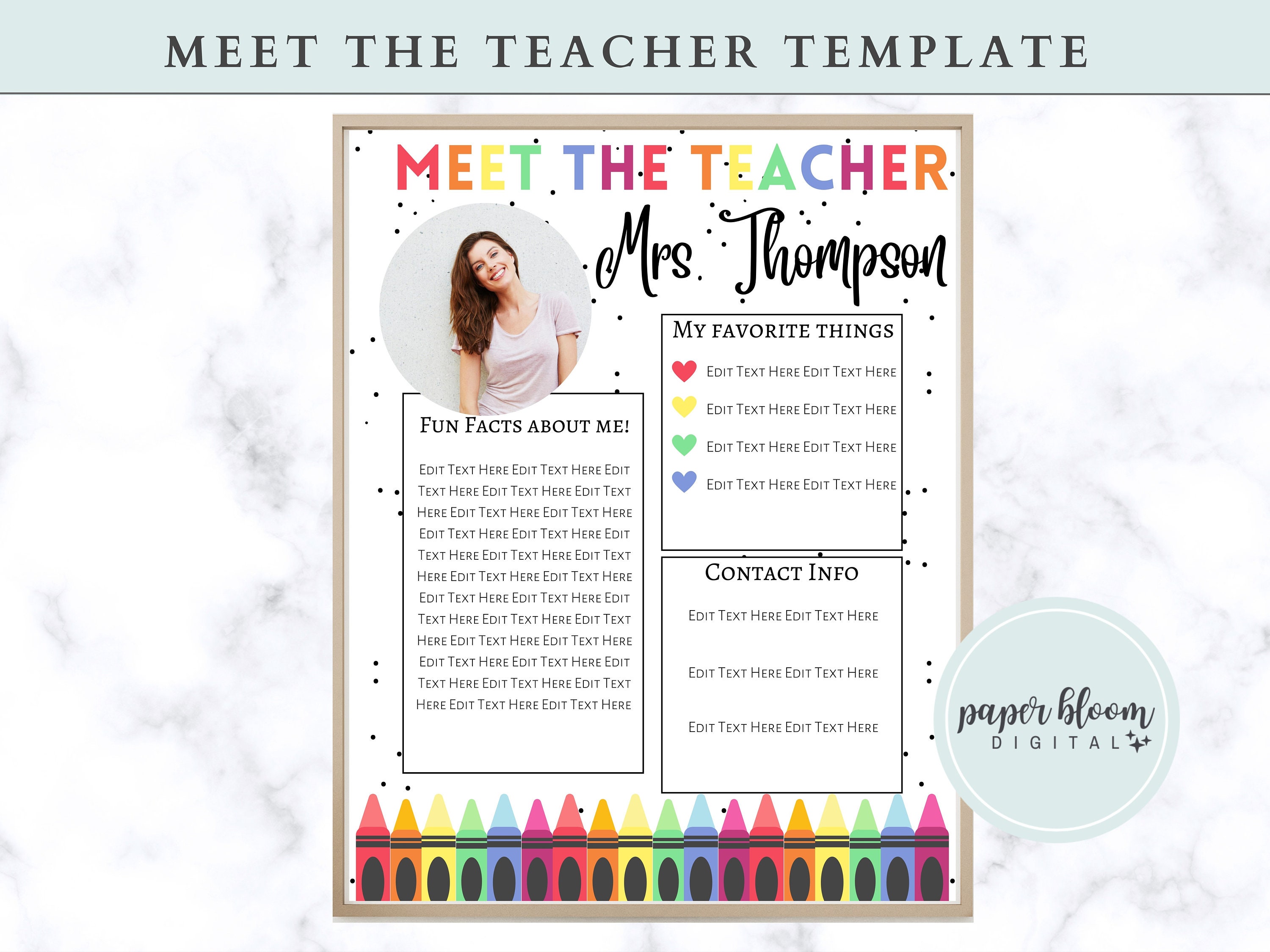 Meet the Teacher Editable Template | Personalized Template for Back to ...
