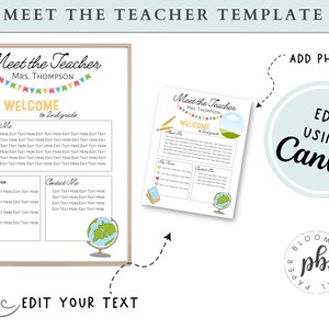 Meet the Teacher Template | Personalized Editable Template for Back to ...