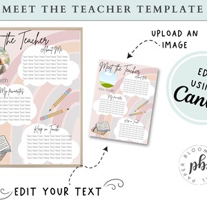 Meet the Teacher Template Modern Rainbow Theme | Personalized Template ...