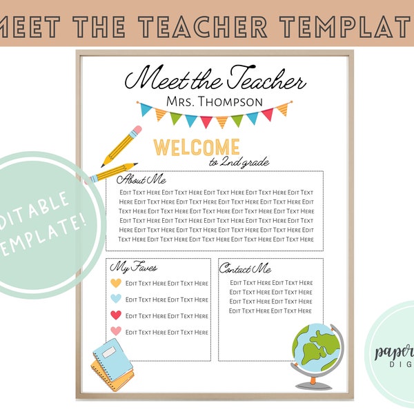 Meet the Art Teacher Template - Etsy