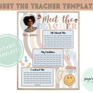 Meet the Teacher Retro Theme Template Personalized Teacher - Etsy