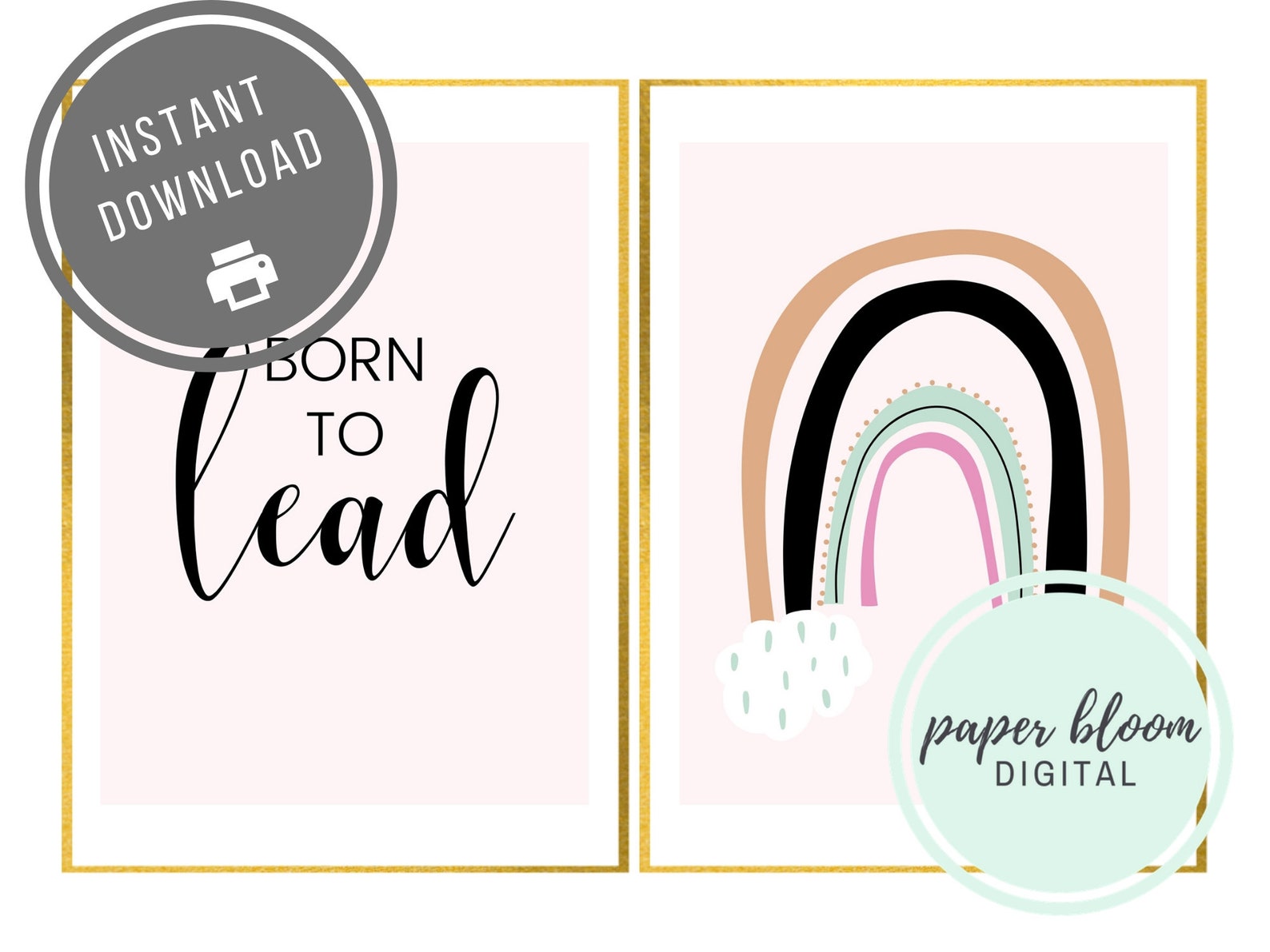 Rainbow Baby Girl Empowered Quotes for Nursery Set of 3 - Etsy
